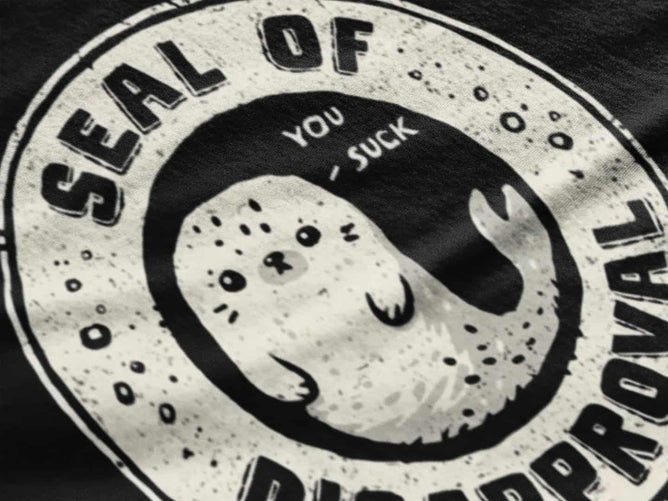 Seal of Disapproval Funny T-Shirt - Black