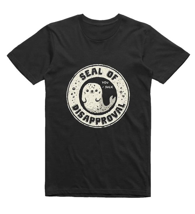 Seal of Disapproval Funny T-Shirt - Black